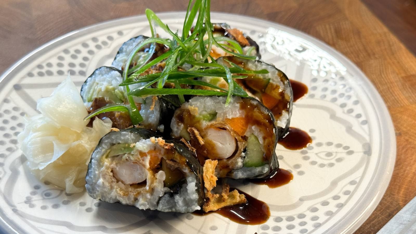 Sushi med friterad räka